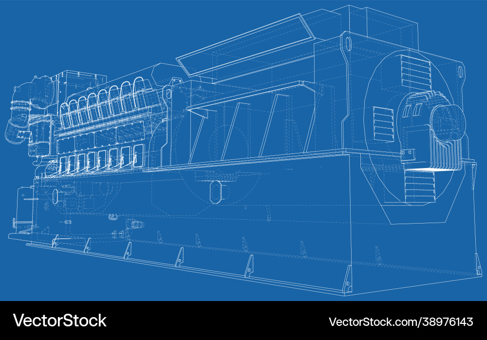 Gas-engine gas engine is an internal combustion Vector Image