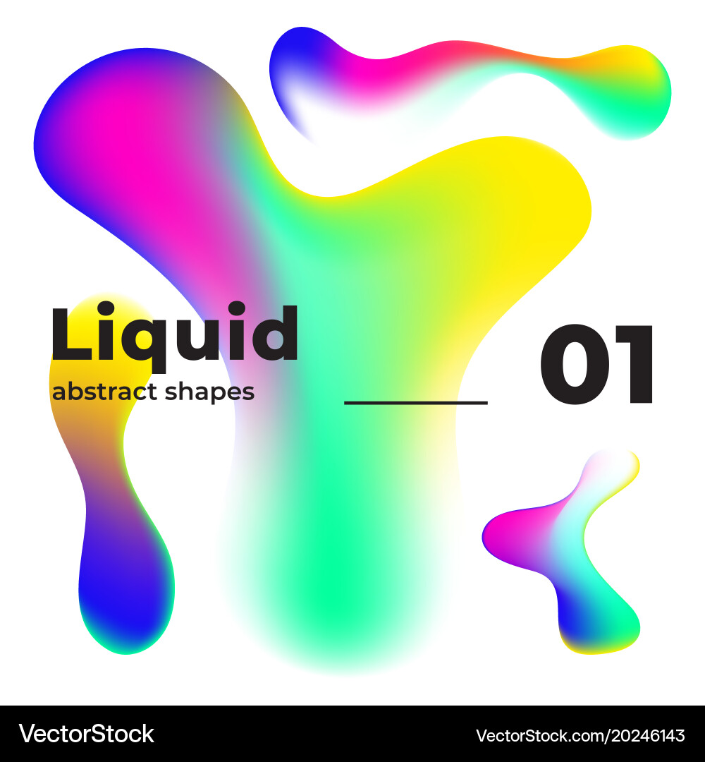 Liquid colorful shapes multicolor ink Royalty Free Vector