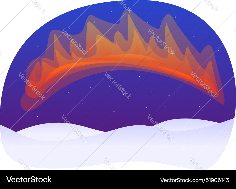 Northern lights shining over snowy landscape Vector Image
