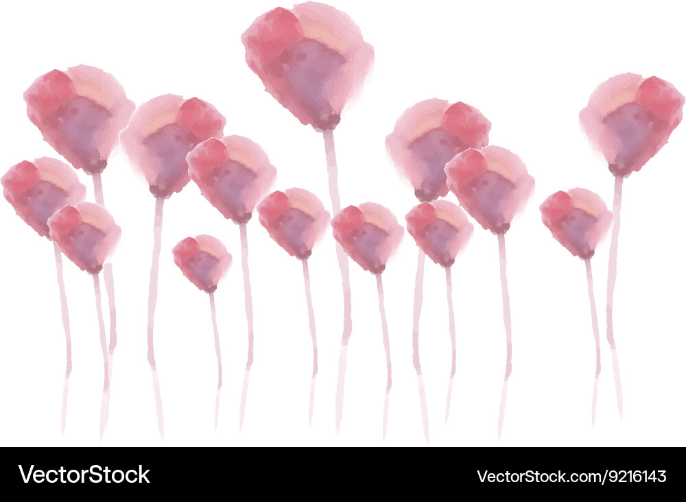 Pink flower watercolor Royalty Free Vector Image
