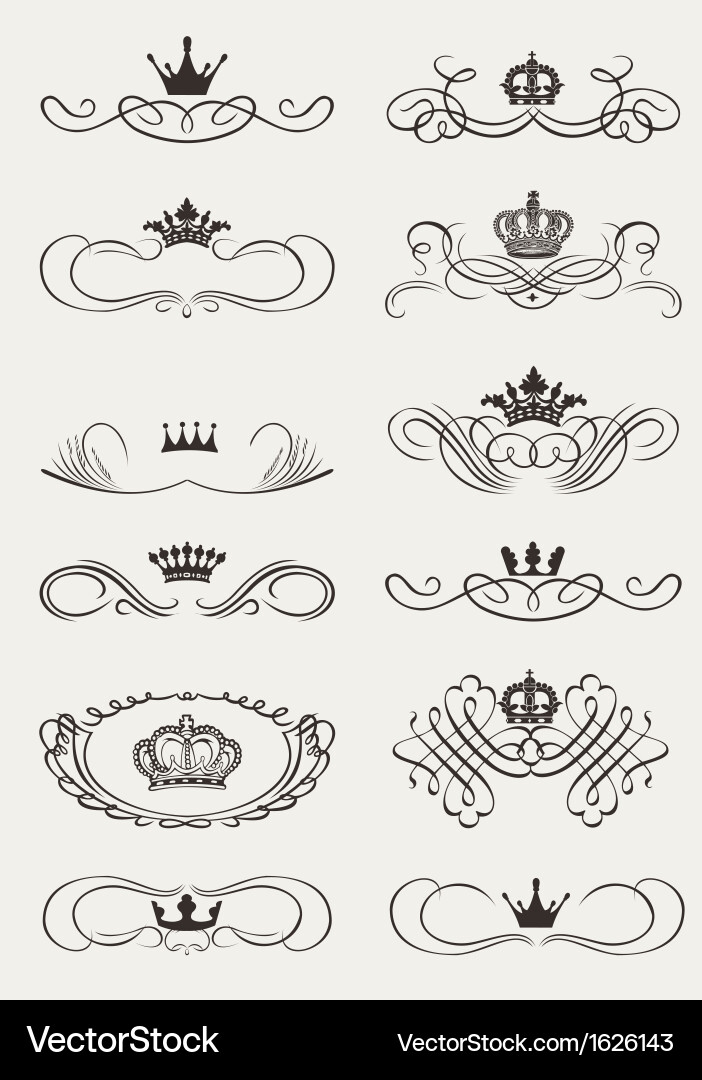 Royal crown calligraphy Royalty Free Vector Image