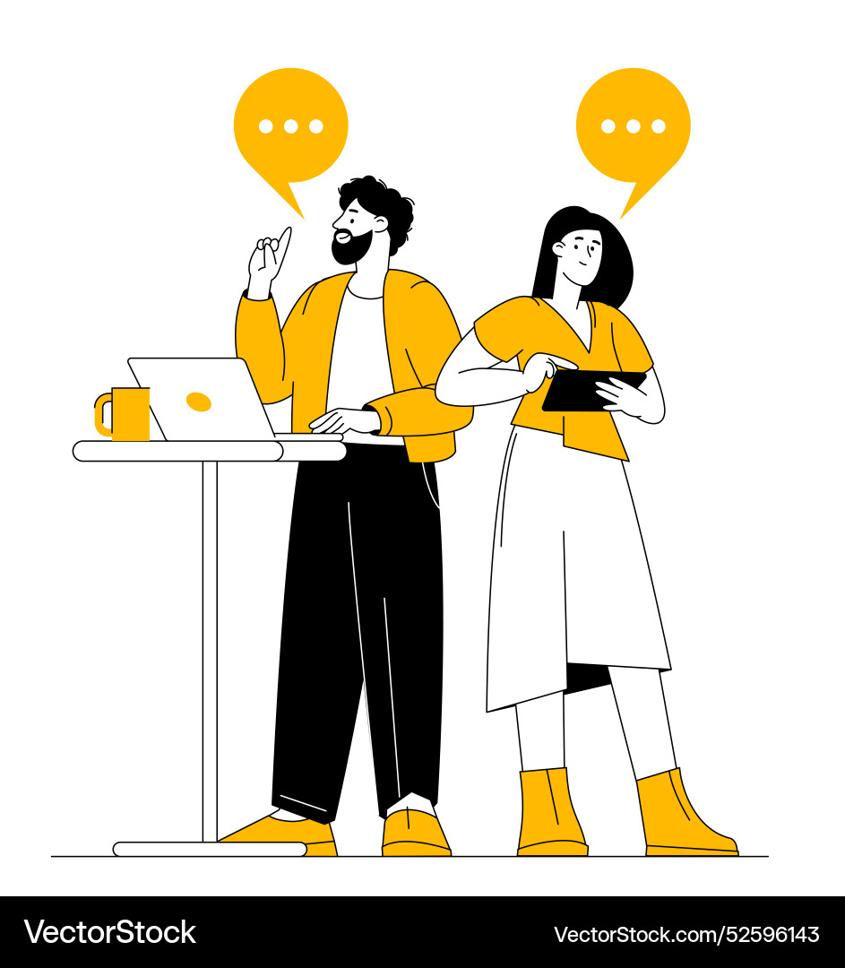 Teamwork business communication concept Royalty Free Vector