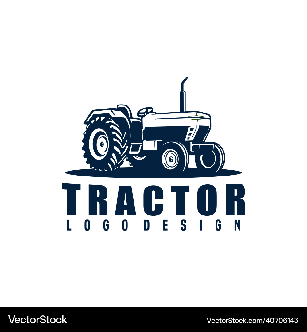 Tractor farm equipment logo Royalty Free Vector Image