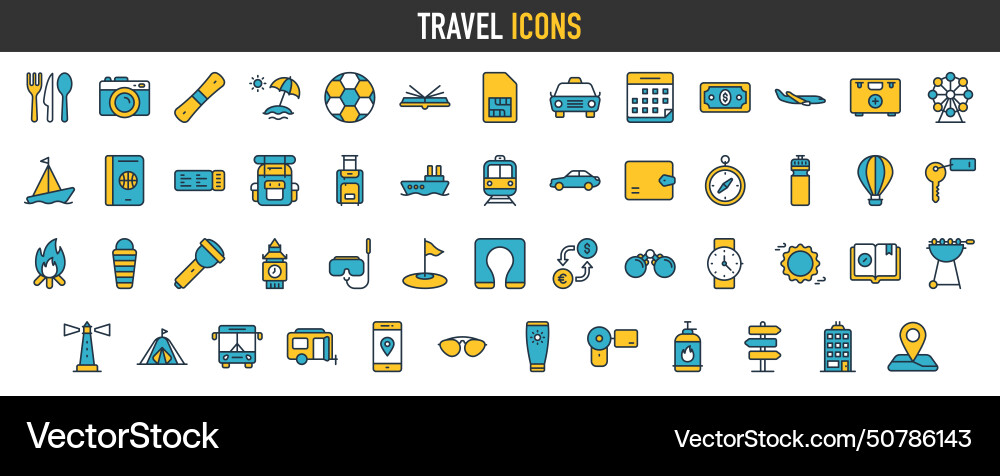 Travel icon set Royalty Free Vector Image - VectorStock
