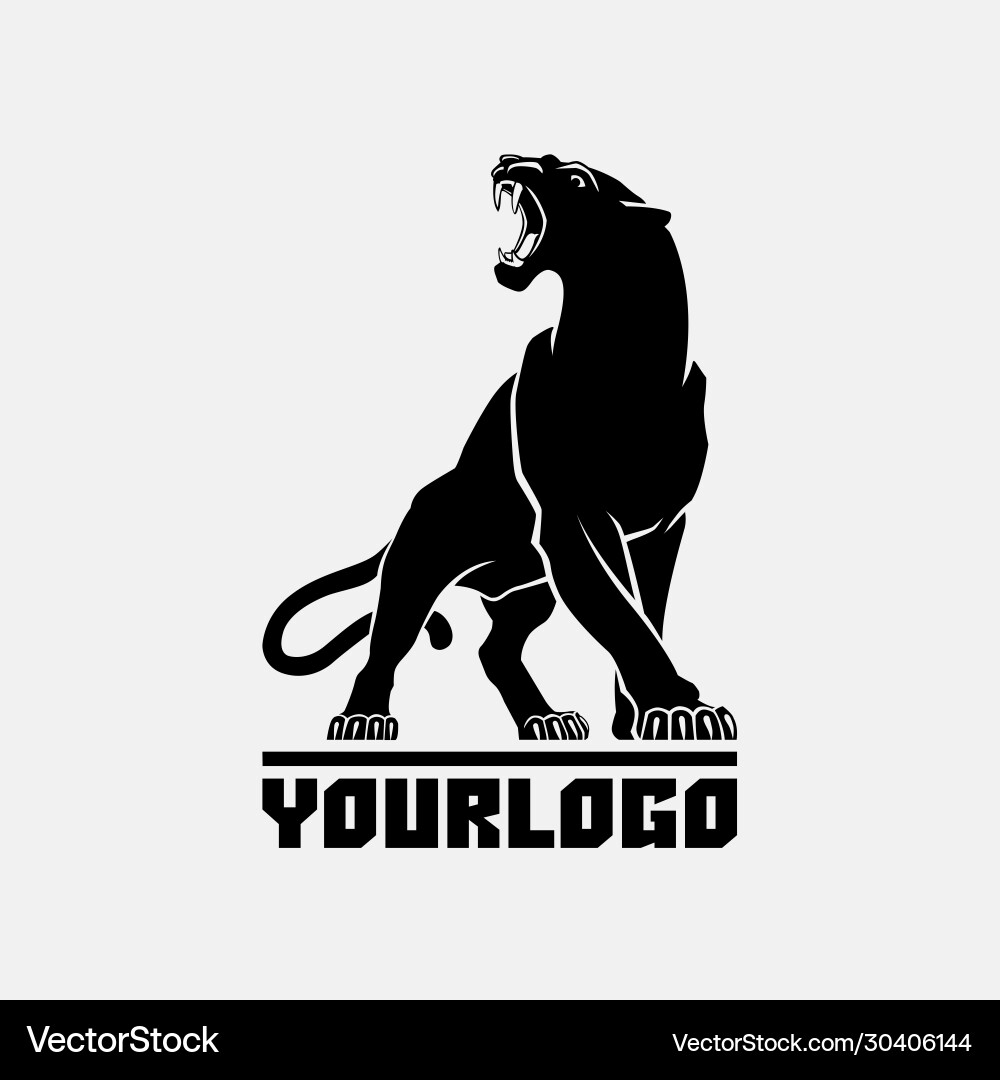 Black panther logo sign emblem silhouette Vector Image
