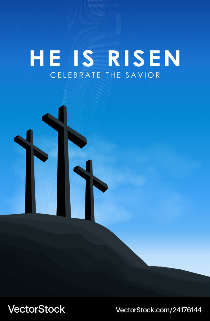 Christian easter scene saviour cross on dramatic Vector Image