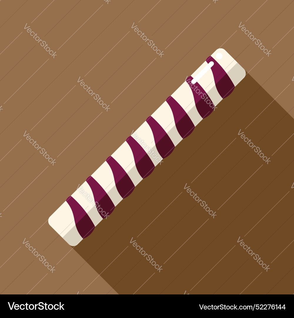 Delicious wafer roll covered with chocolate cream Vector Image