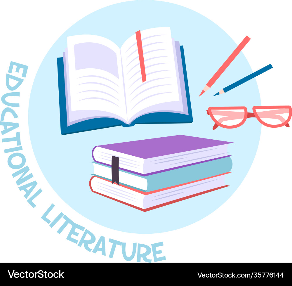 Educational literature concept Royalty Free Vector Image