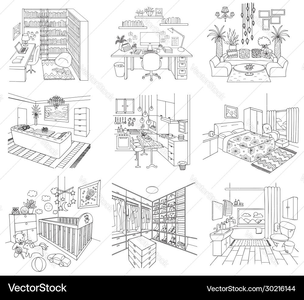 Rooms Royalty Free Vector Image - VectorStock