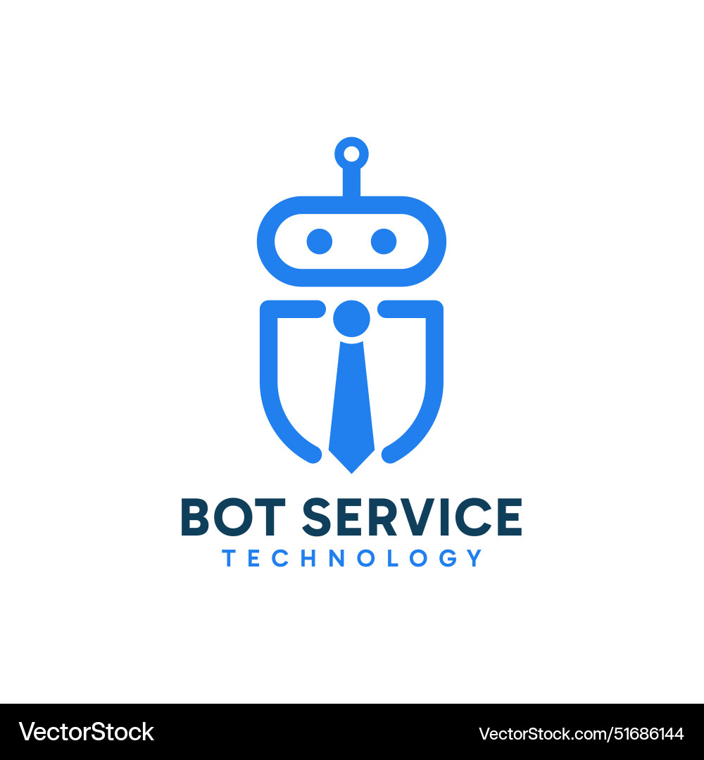 Simple minimalist robot using tie logo Royalty Free Vector
