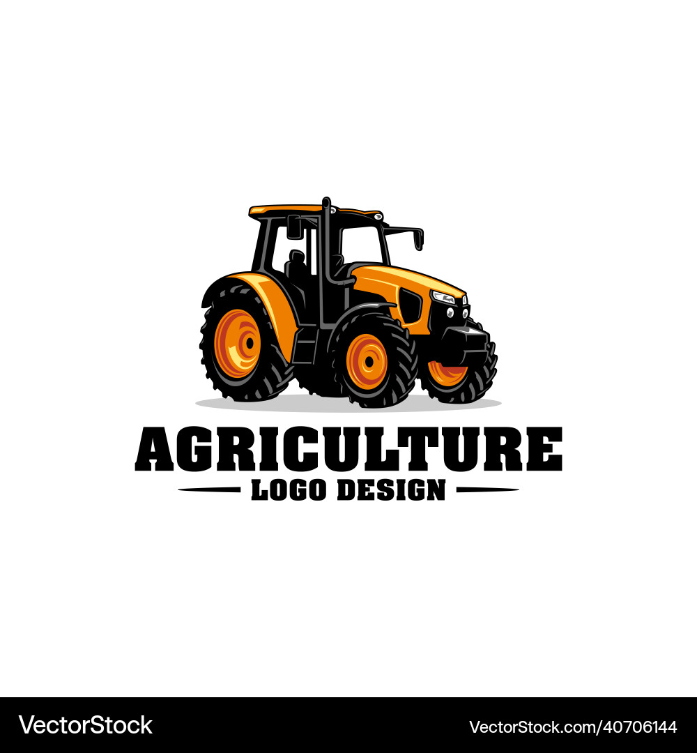 Tractor farm equipment logo Royalty Free Vector Image