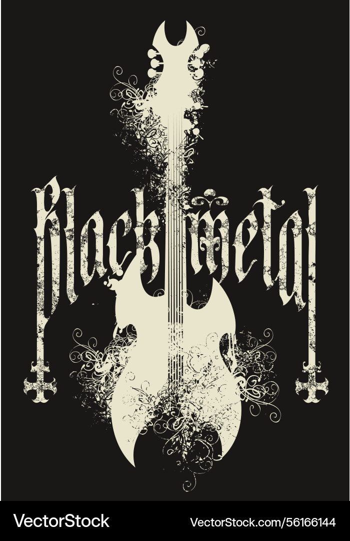 Words black metal writing gothic font Royalty Free Vector