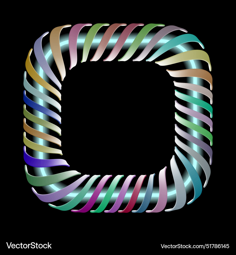 Abstract 3d of a rectangle made multi-colored Vector Image