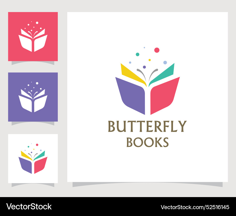 Butterfly book logo icon Royalty Free Vector Image