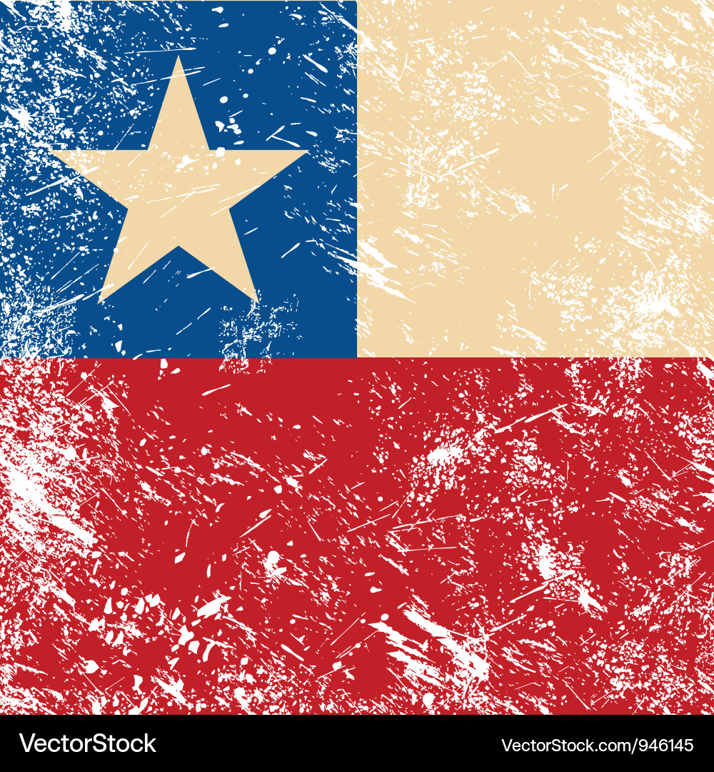 Chile retro flag Royalty Free Vector Image - VectorStock