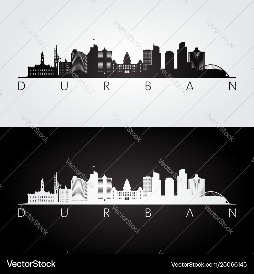 Durban Skyline Silhouette Royalty Free Vector Image