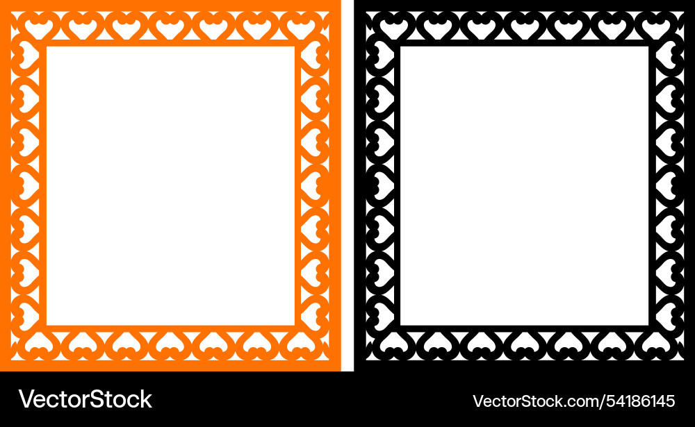 Laser cut mirror square frame jali Royalty Free Vector Image
