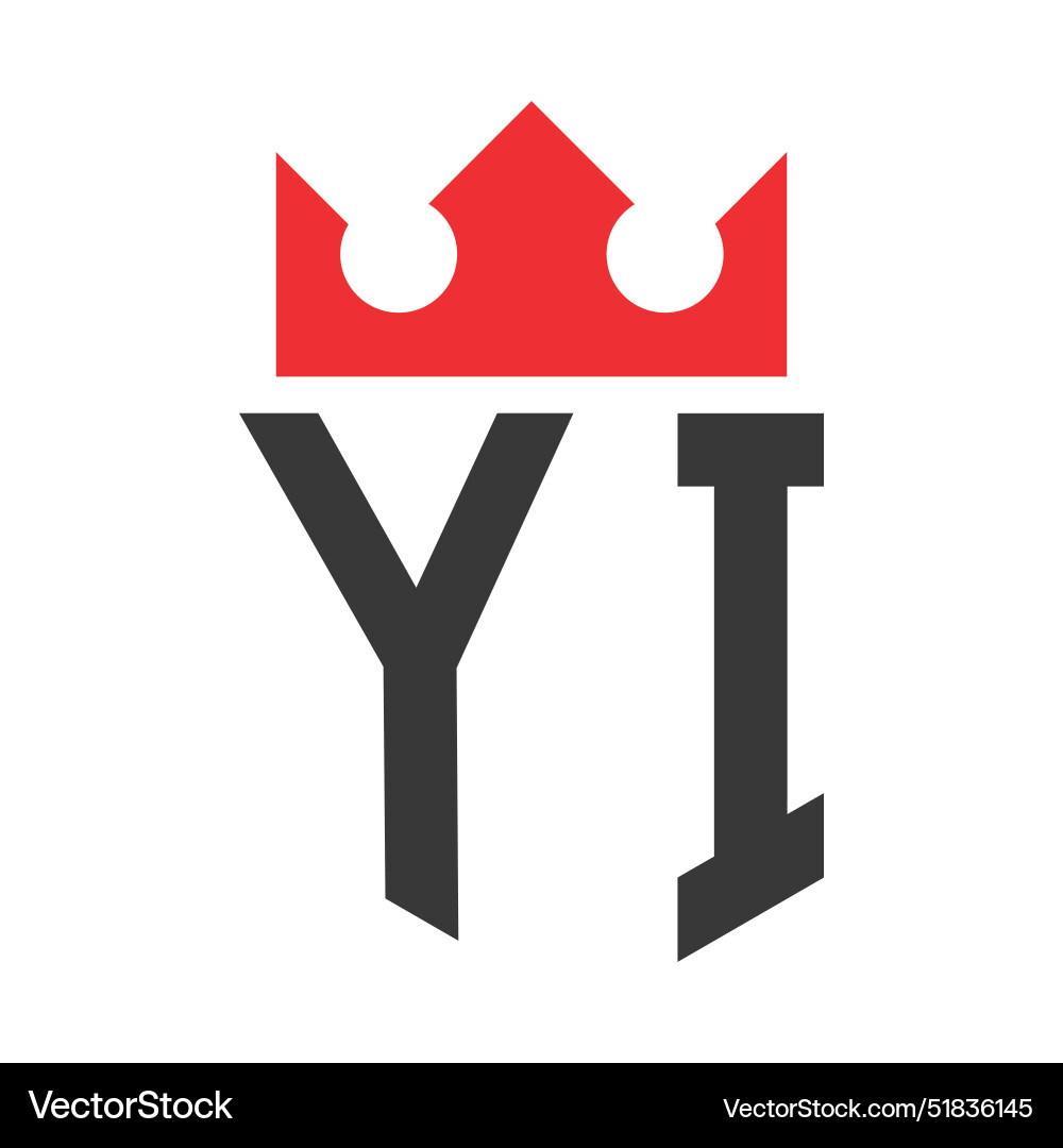 Letter yi crown logo Royalty Free Vector Image