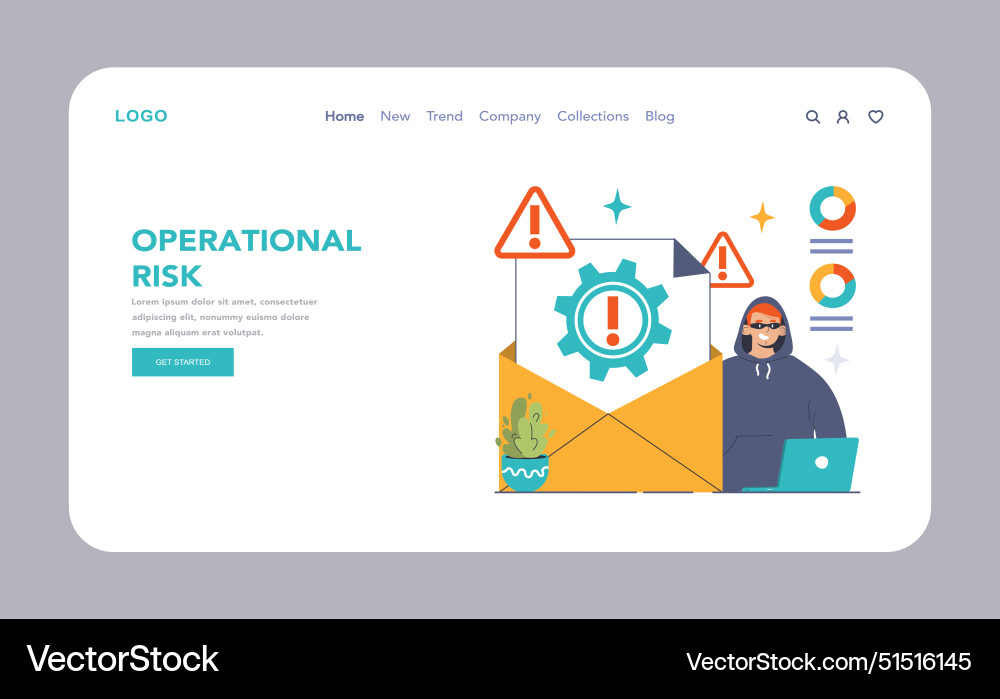Operational risk concept flat Royalty Free Vector Image
