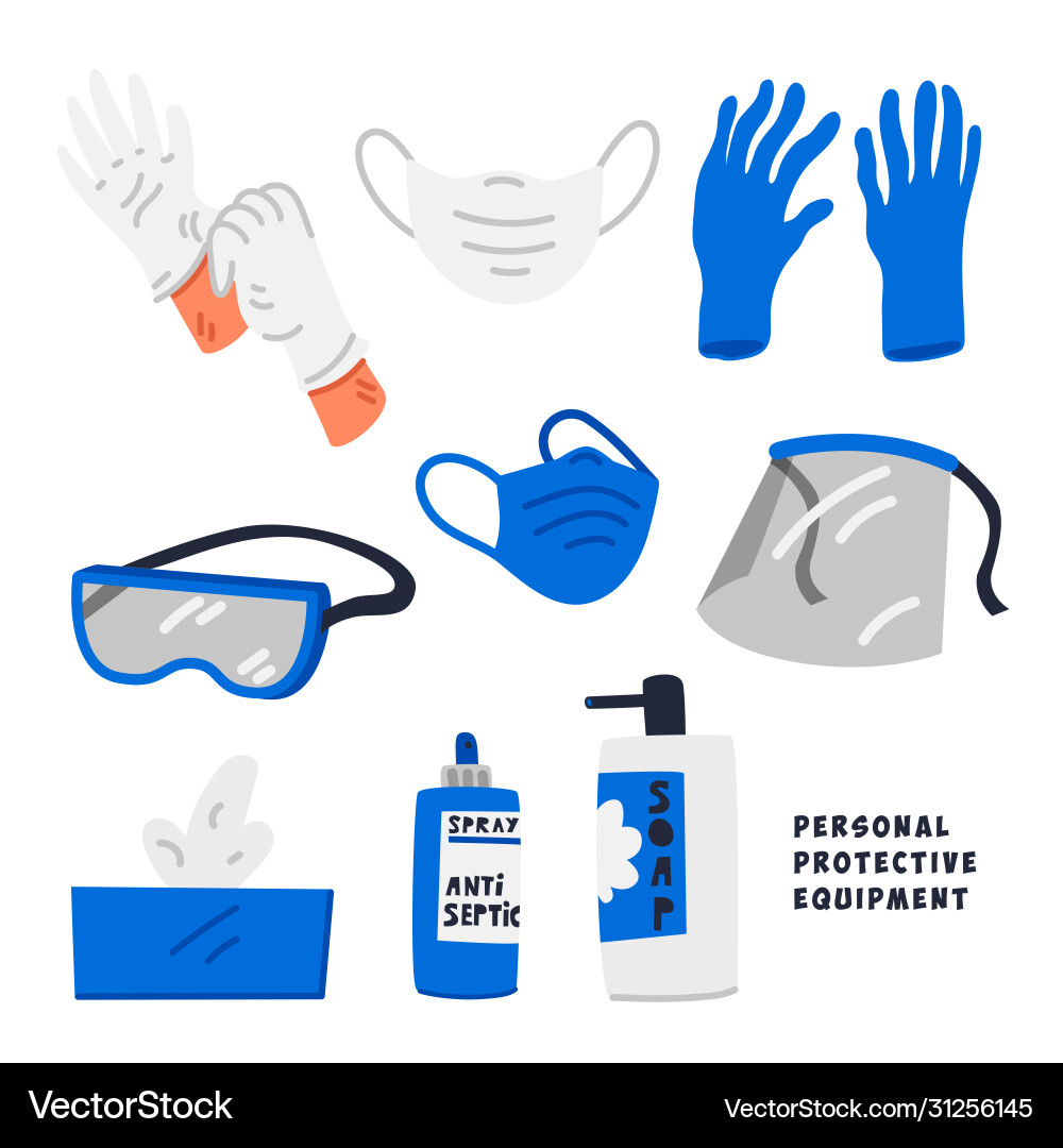 Ppe - personal protective equipment products Vector Image