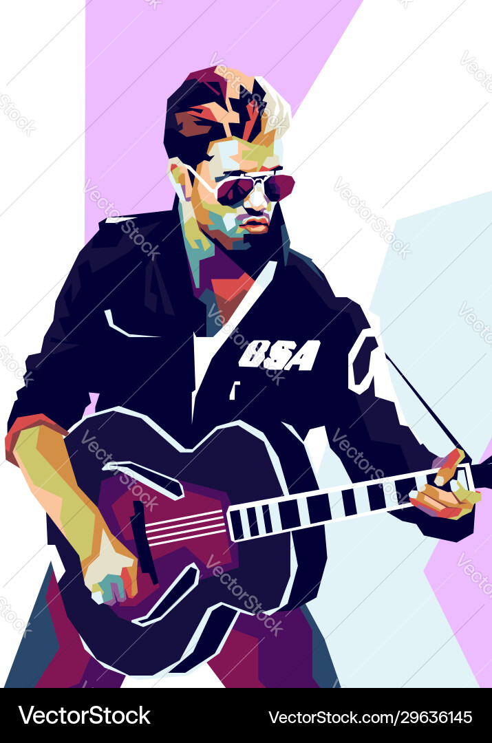 Robbie williams pop art Royalty Free Vector Image