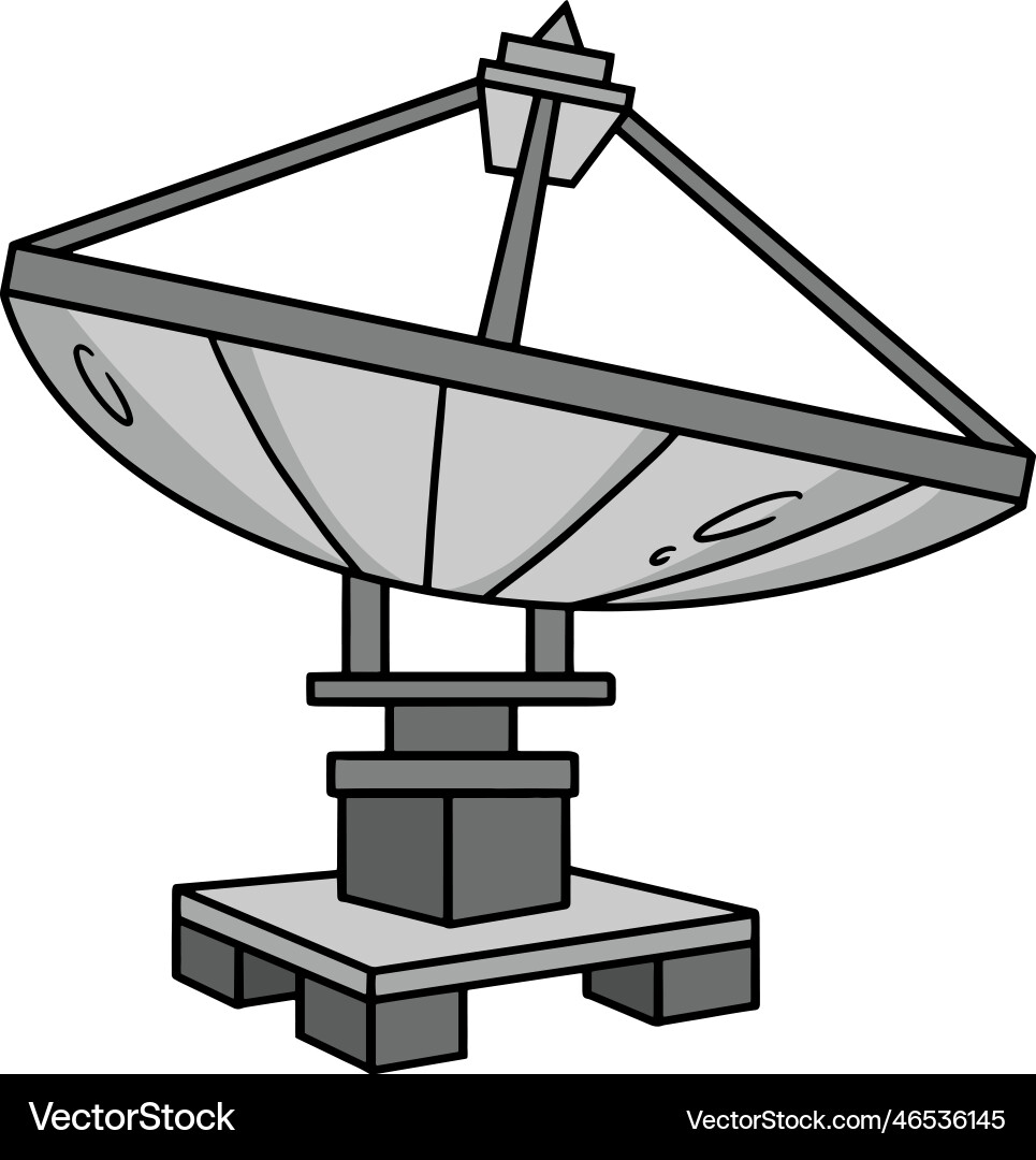 Space radar satellite cartoon colored clipart Vector Image