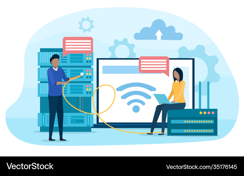 System administrator concept Royalty Free Vector Image