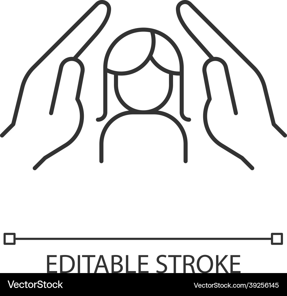 Women protection linear icon Royalty Free Vector Image