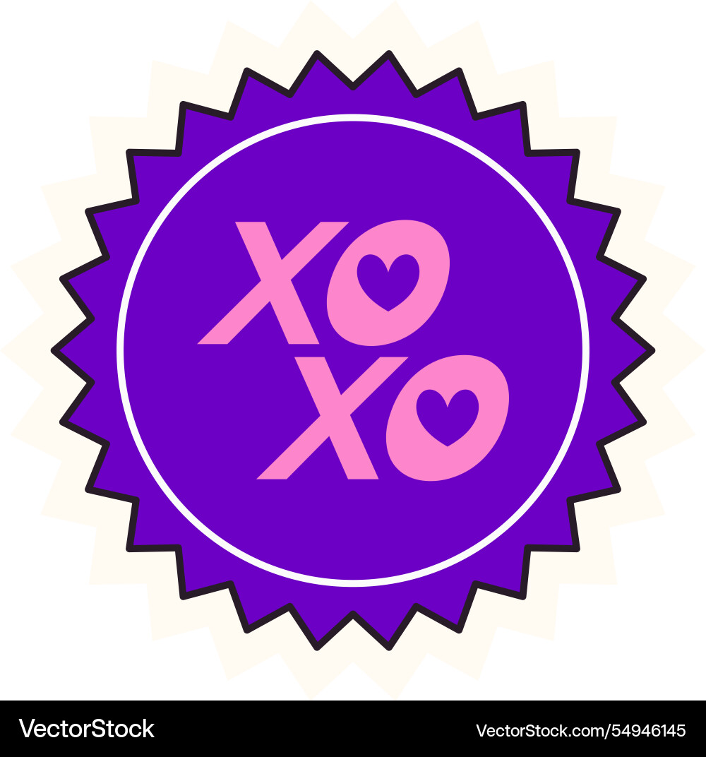 Xo-xo comic pop art sticker Royalty Free Vector Image