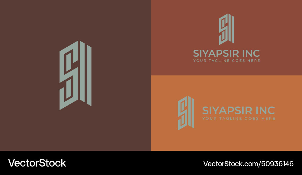 Abstract initial letter si or is logo in silver – Royalty-Free Vector ...