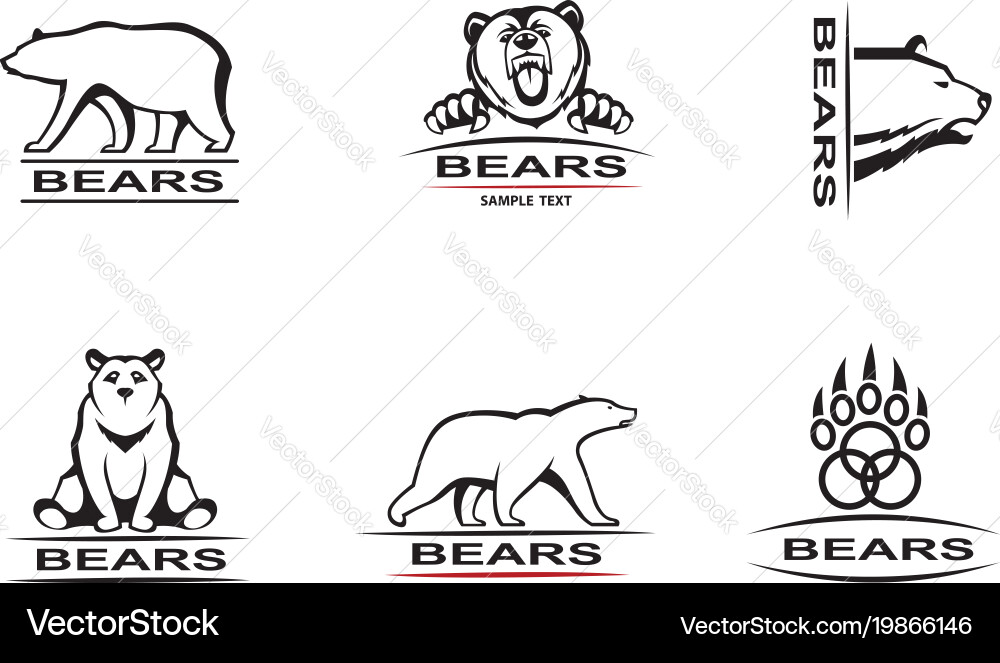 Bear emblem set Royalty Free Vector Image - VectorStock