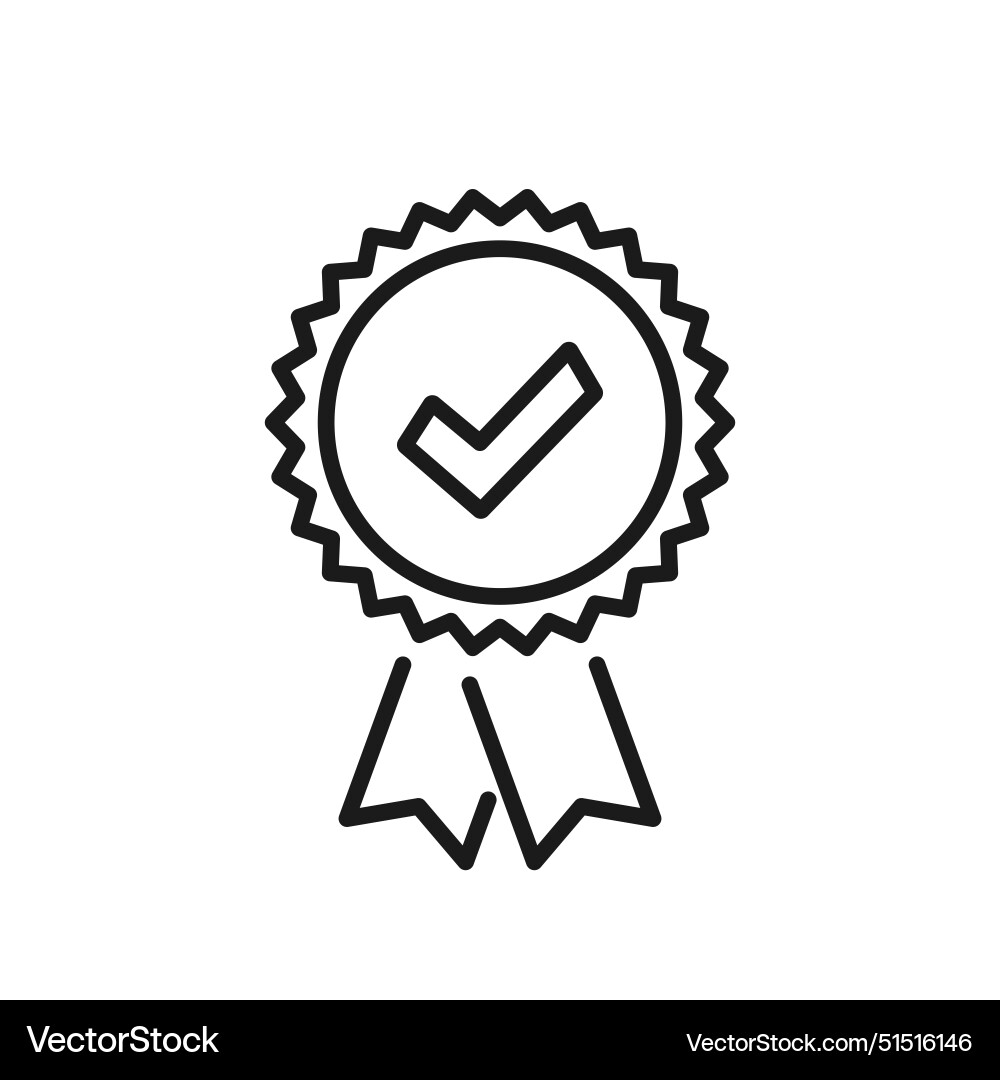 Black and white outline icon depicting a quality Vector Image