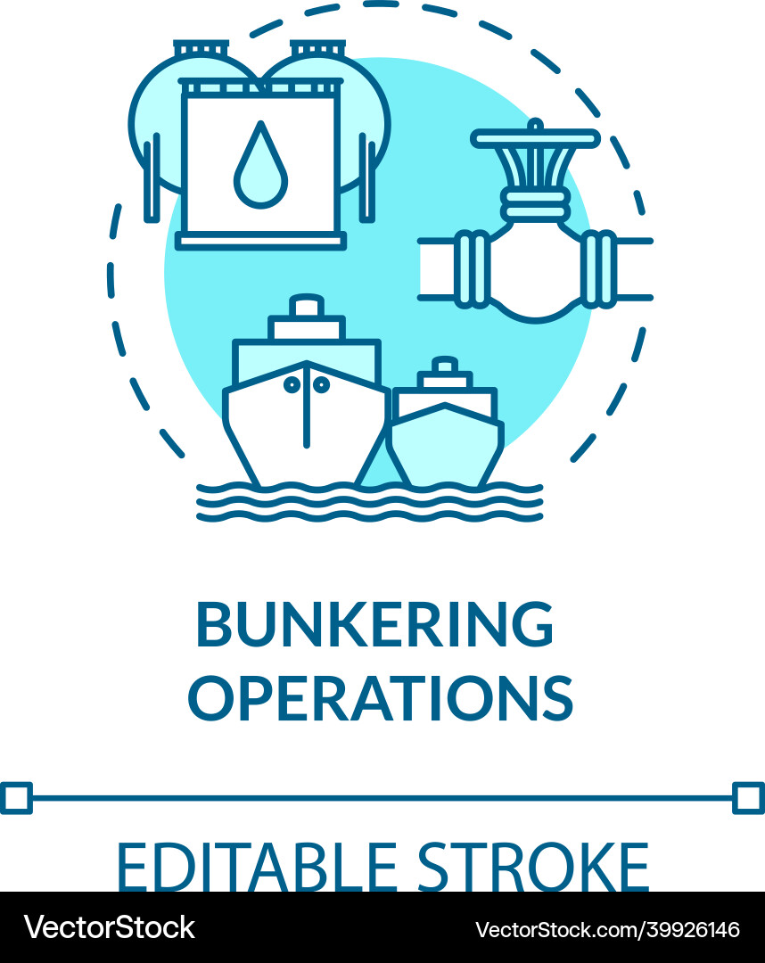 Bunkering Operation - Ship Fuel Supply Royalty Free Vector
