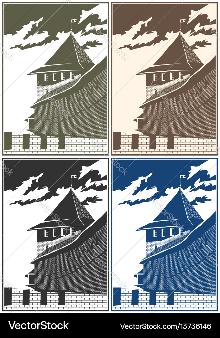 Castles and fortresses Royalty Free Vector Image