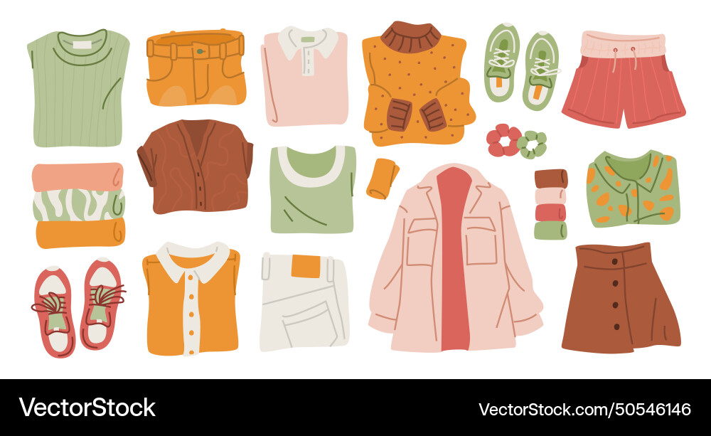 Colorful casual clothing collection Royalty Free Vector