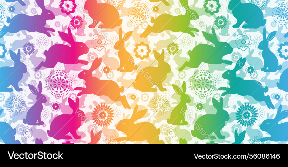 Colorful Easter Bunny Pattern Royalty Free Vector Image