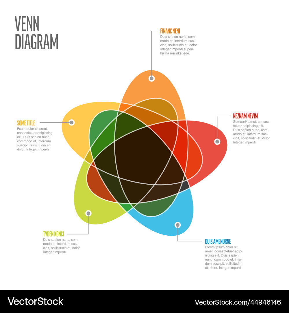 Multipurpose venn diagram schema template Vector Image