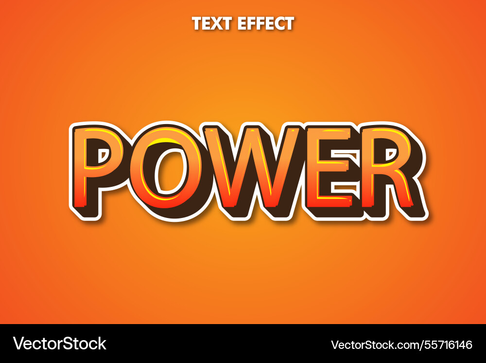 Power editable text effect design Royalty Free Vector Image