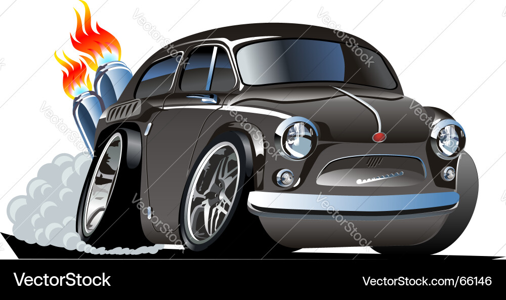 Retro cartoon hot rod Royalty Free Vector Image