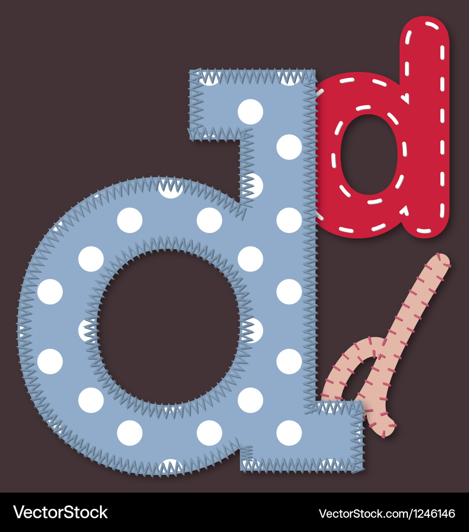 Set of stitched font - letter d Royalty Free Vector Image