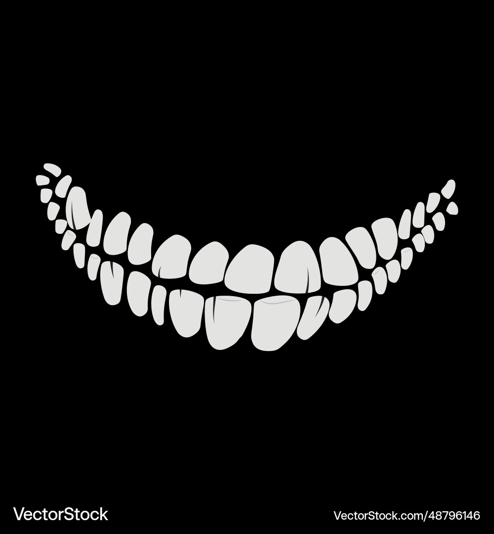 Smile Of A Monster With Sharp Fangs Vampire Vector Image
