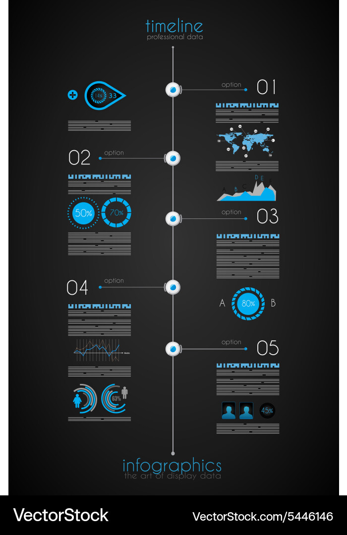 Timeline to display your data in order Royalty Free Vector