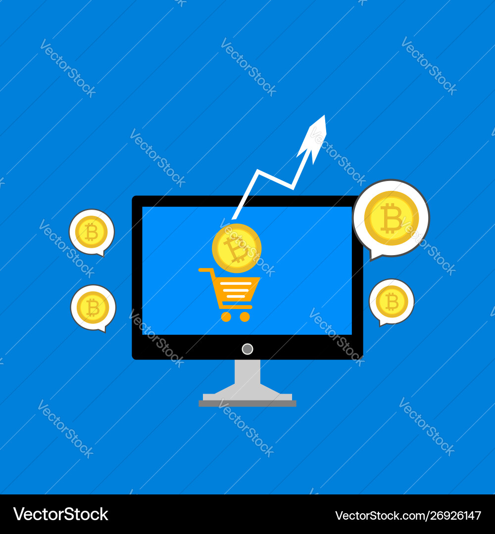 Blockchain scheme mining crypto currency server Vector Image