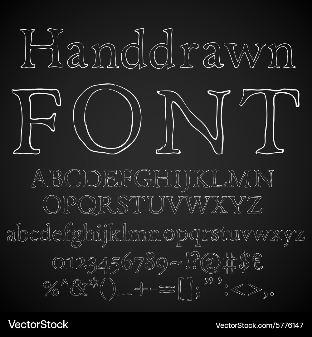 Chalkboard Lettering Font Royalty Free Vector Image