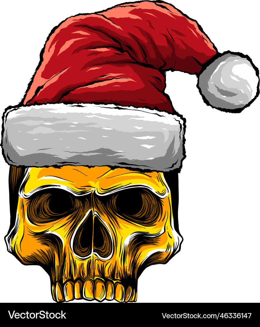 Christmas skull vintage Royalty Free Vector Image