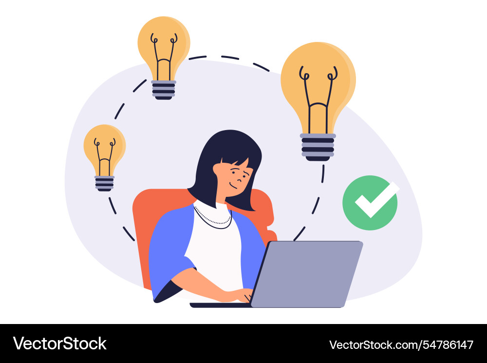 Creative business web concept with flat cartoon Vector Image