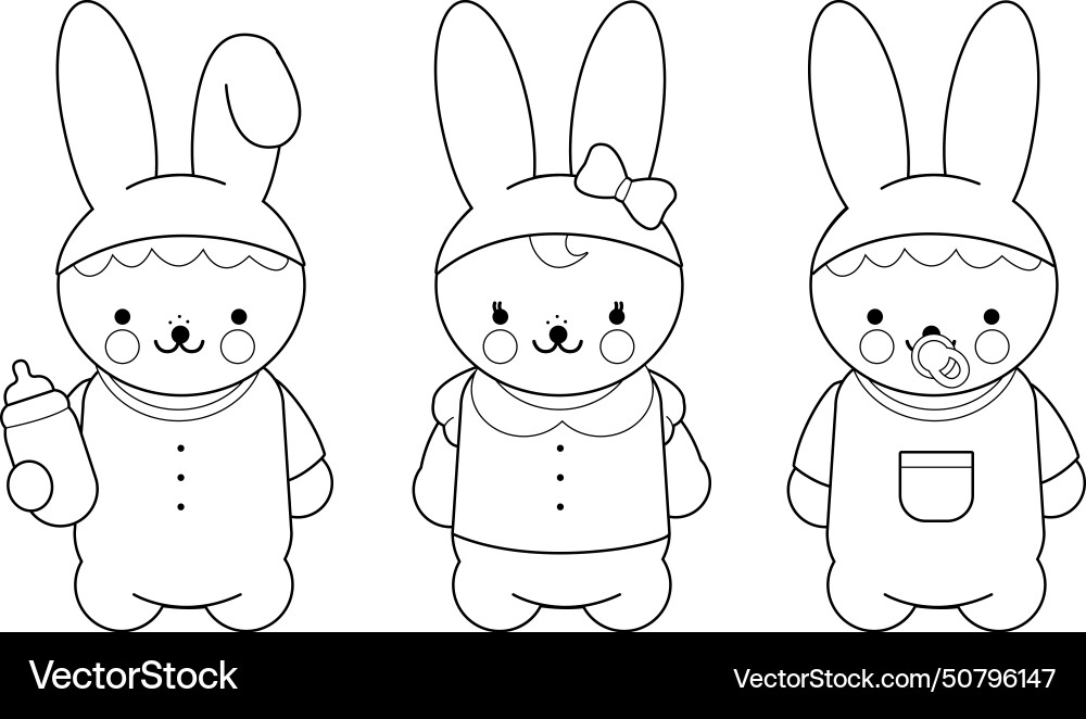 Cute bunny babies Royalty Free Vector Image - VectorStock