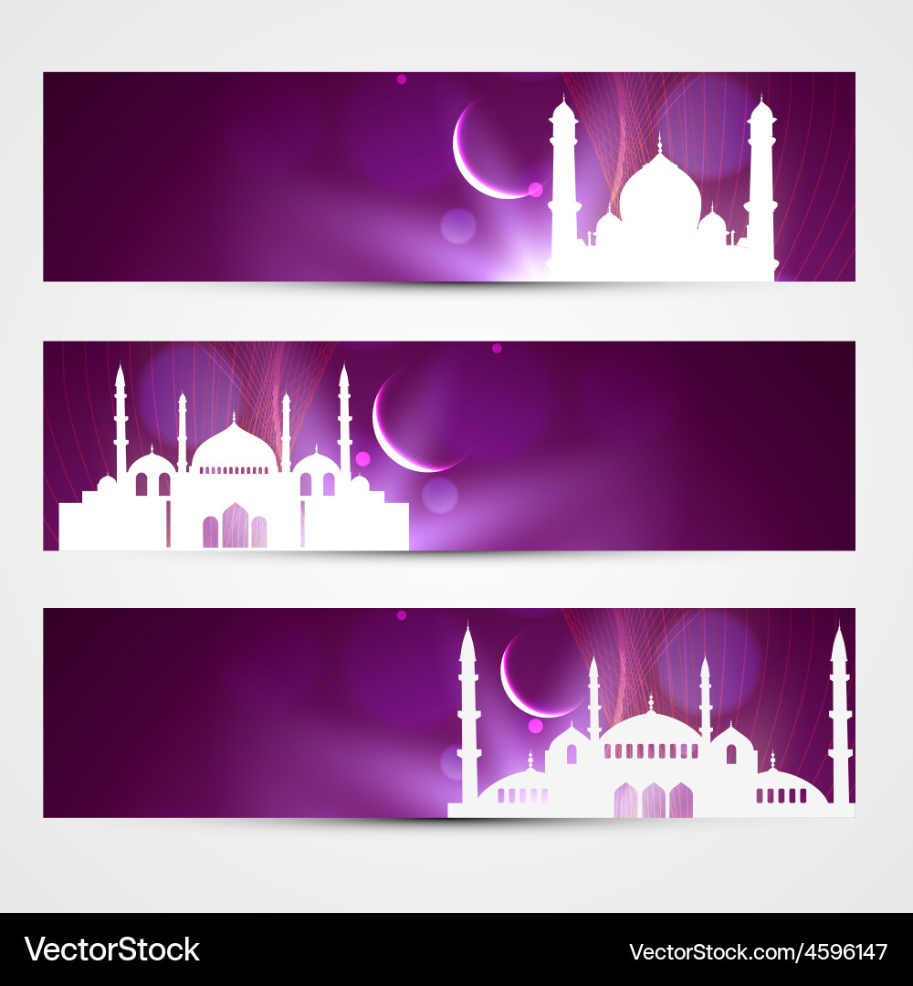 Eid headers Royalty Free Vector Image - VectorStock