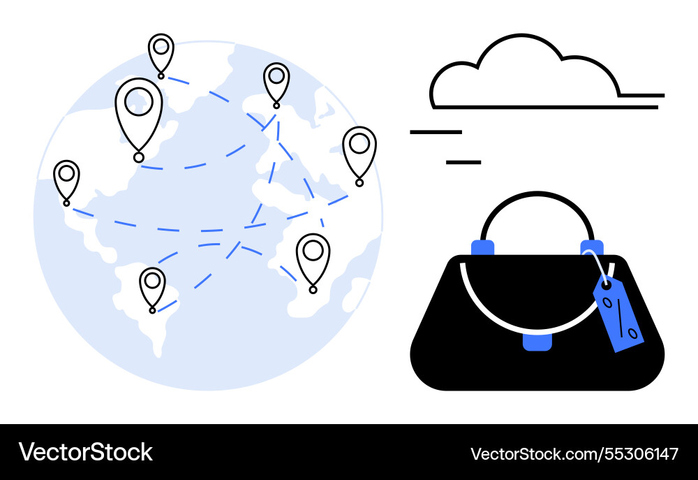 Global travel connections and cloud technology Vector Image