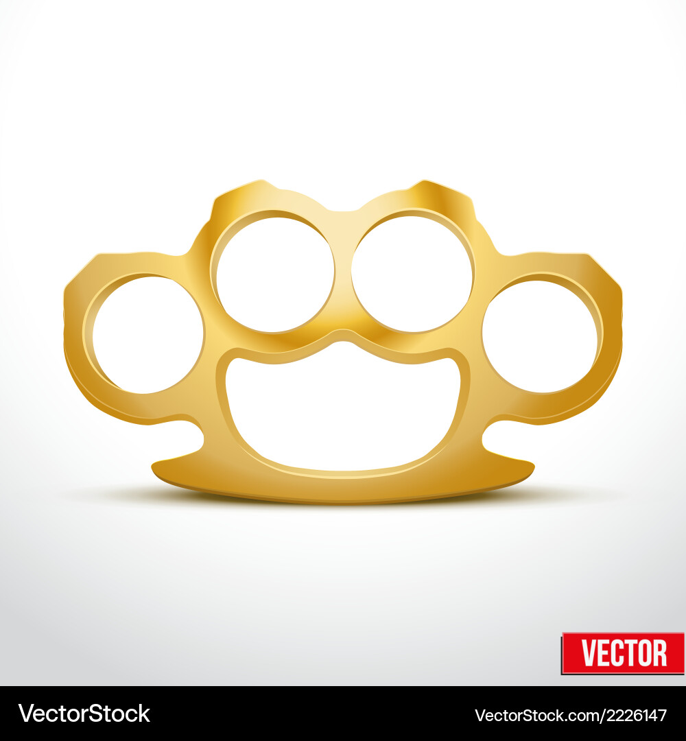 Gold metal brass knuckles Royalty Free Vector Image